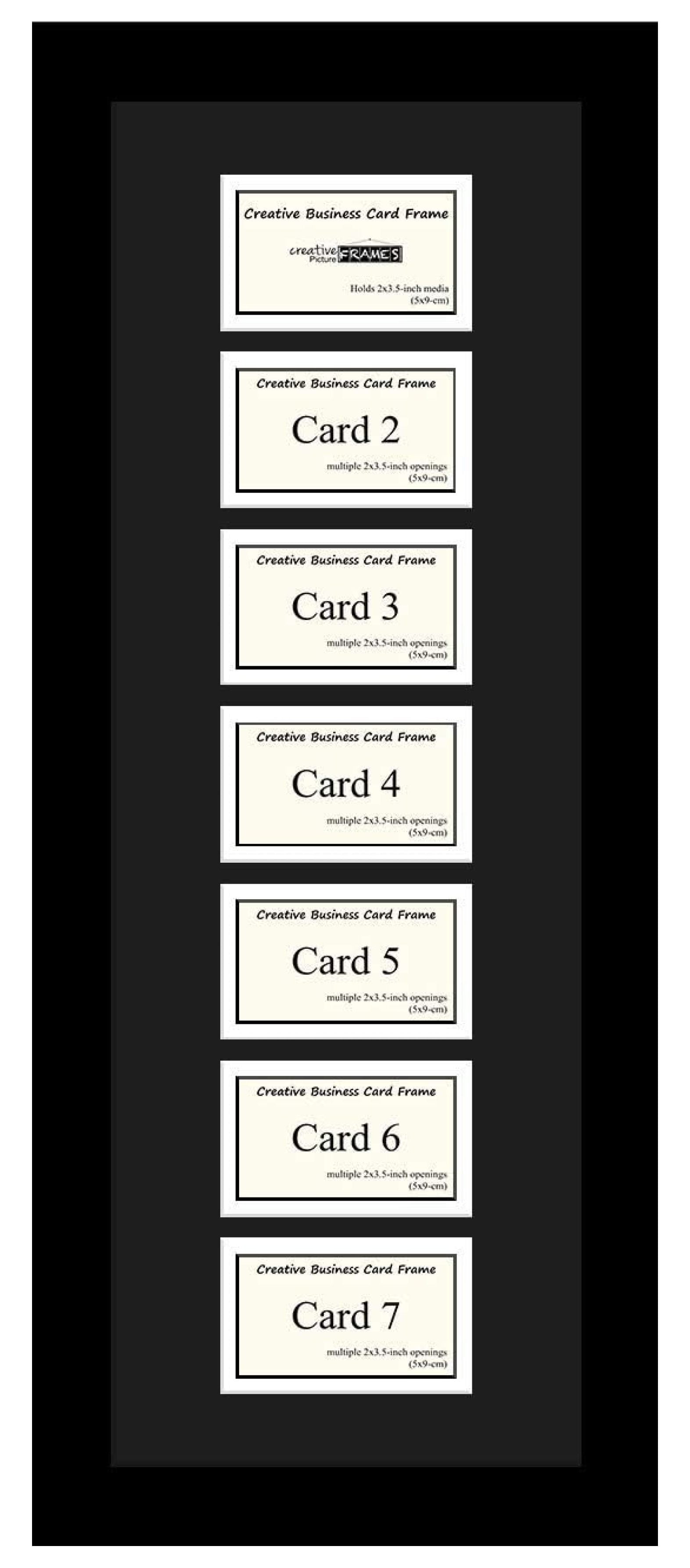 7-2" x 3.5" Opening Black Business Card Frame with 8" x 22" Double ...