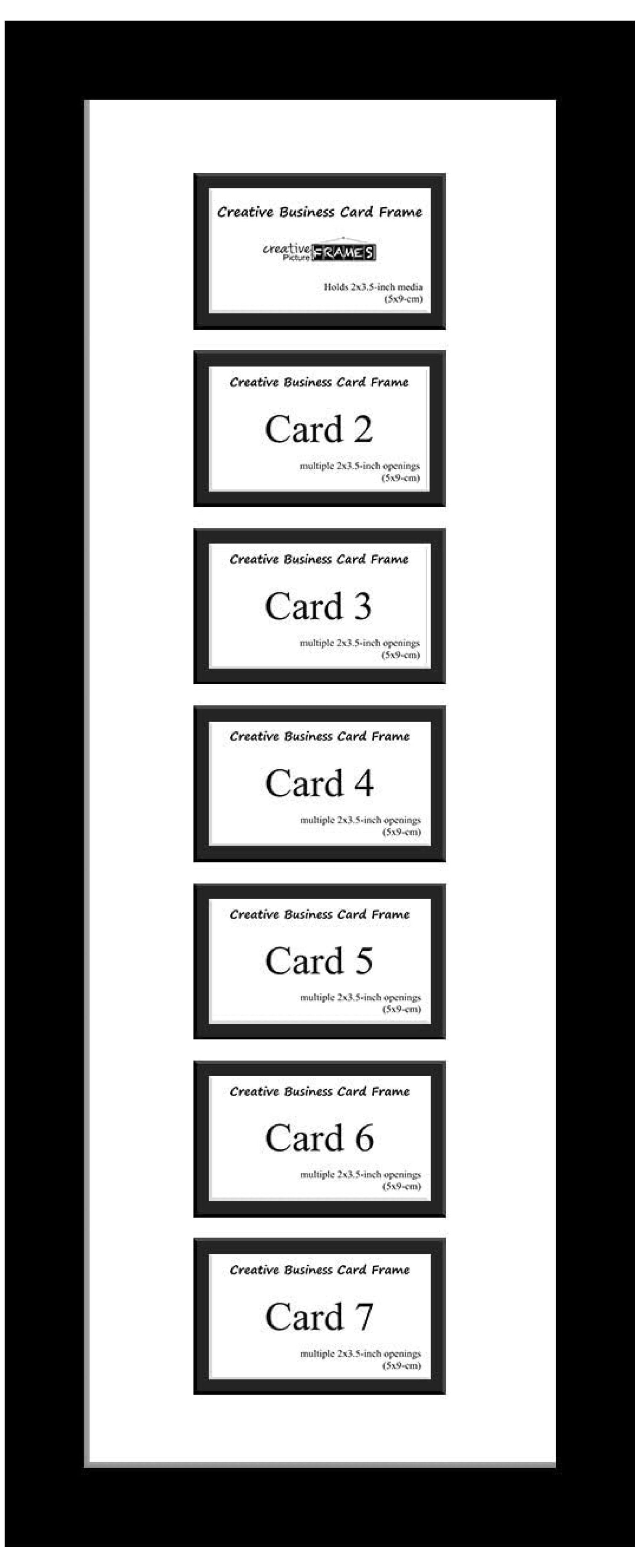 7-2" x 3.5" Opening Black Business Card Frame with 8" x 22" Double ...