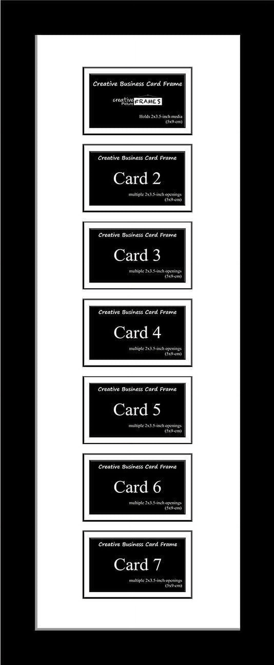 7-2" x 3.5" Opening Black Business Card Frame with 8" x 22" Double ...