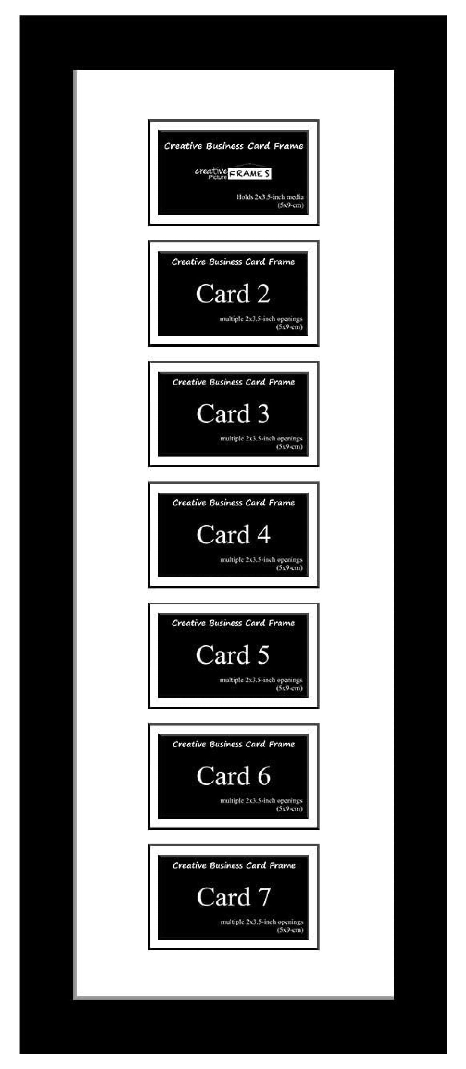 7-2" x 3.5" Opening Black Business Card Frame with 8" x 22" Double ...