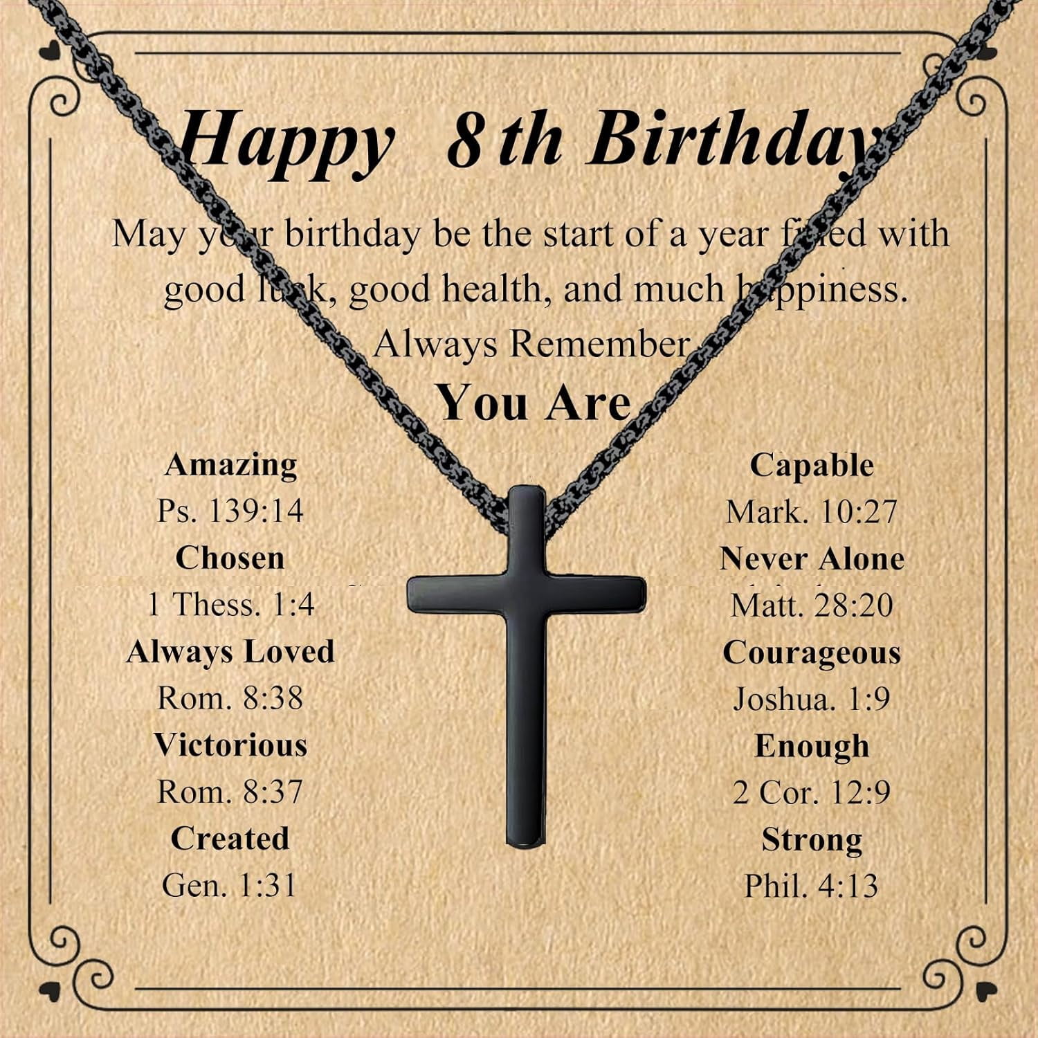 7-20 Years Old Birthday Gifts for Men, Black/Silver/Gold Cross Necklace ...