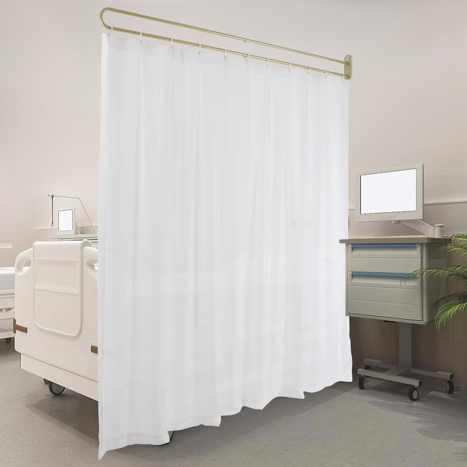 7.22ft Privacy Partition Curtains, U-Shape Room Divider, Metal Support ...