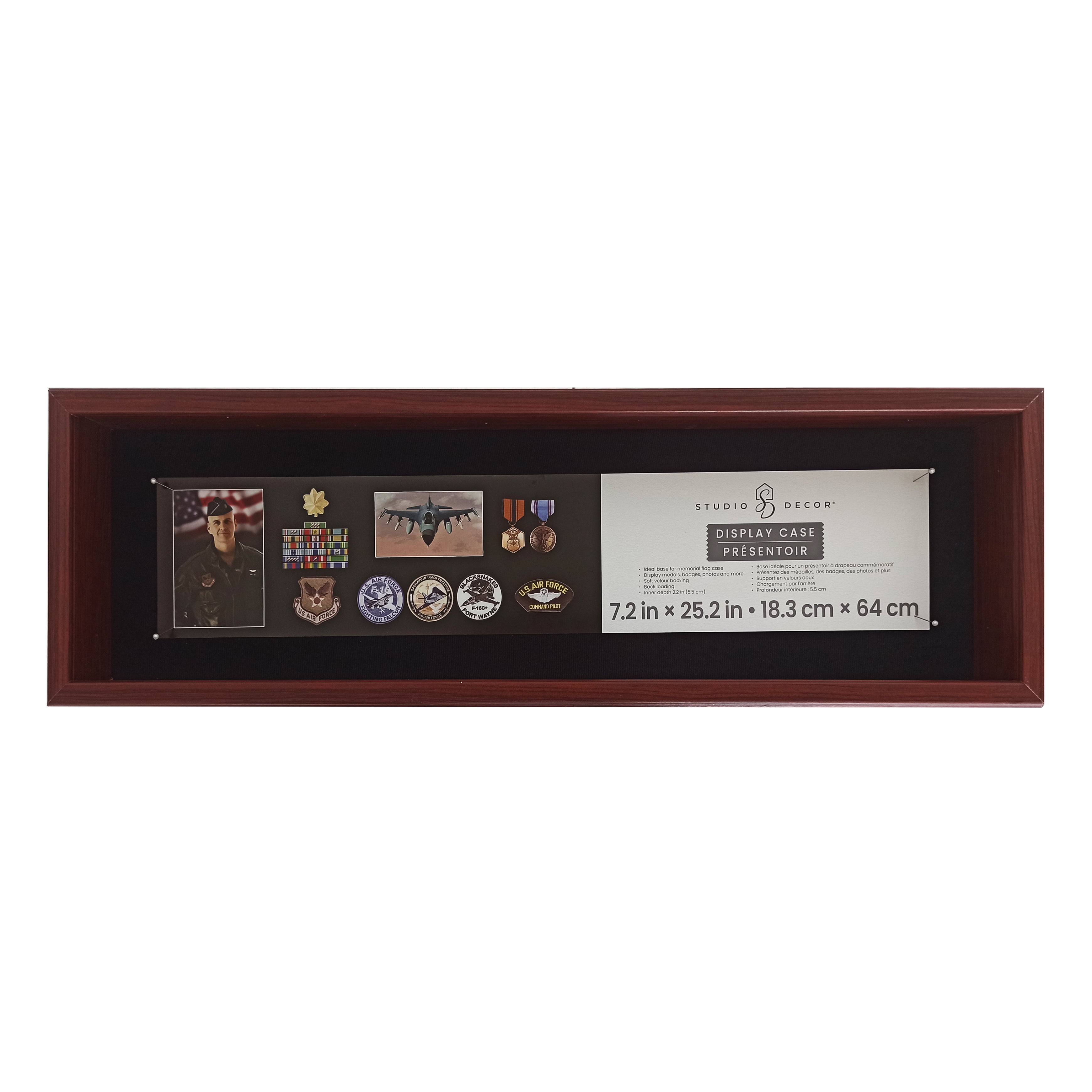 7.25" x 25.25" Mahogany Memorial Display Case by Studio Décor - Display ...