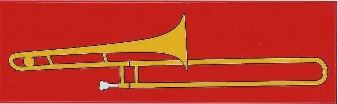 7.25in x 2in Red Trombone Bumper Sticker - Walmart.com