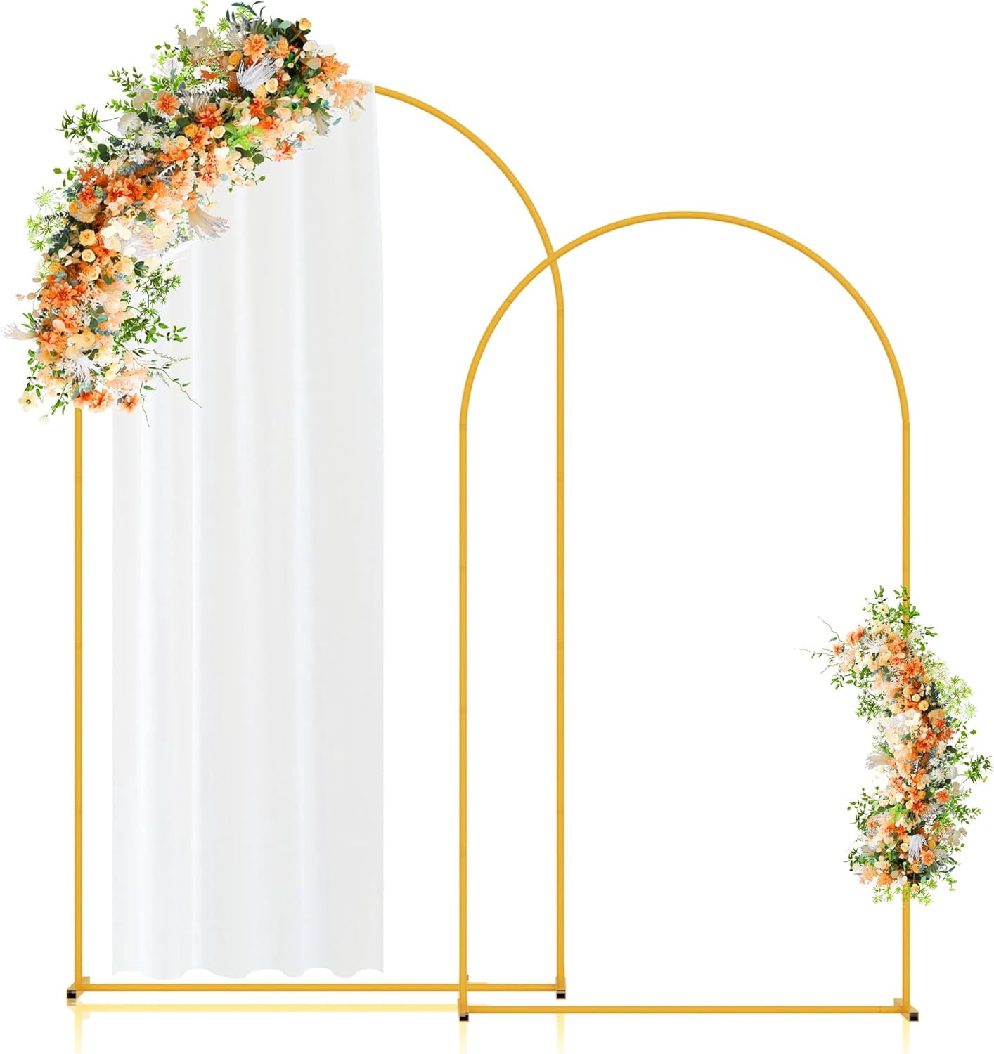 7.2FT+6.6FT Metal Arch Backdrop Stand, Gold Wedding Arch Stand Set of 2 ...