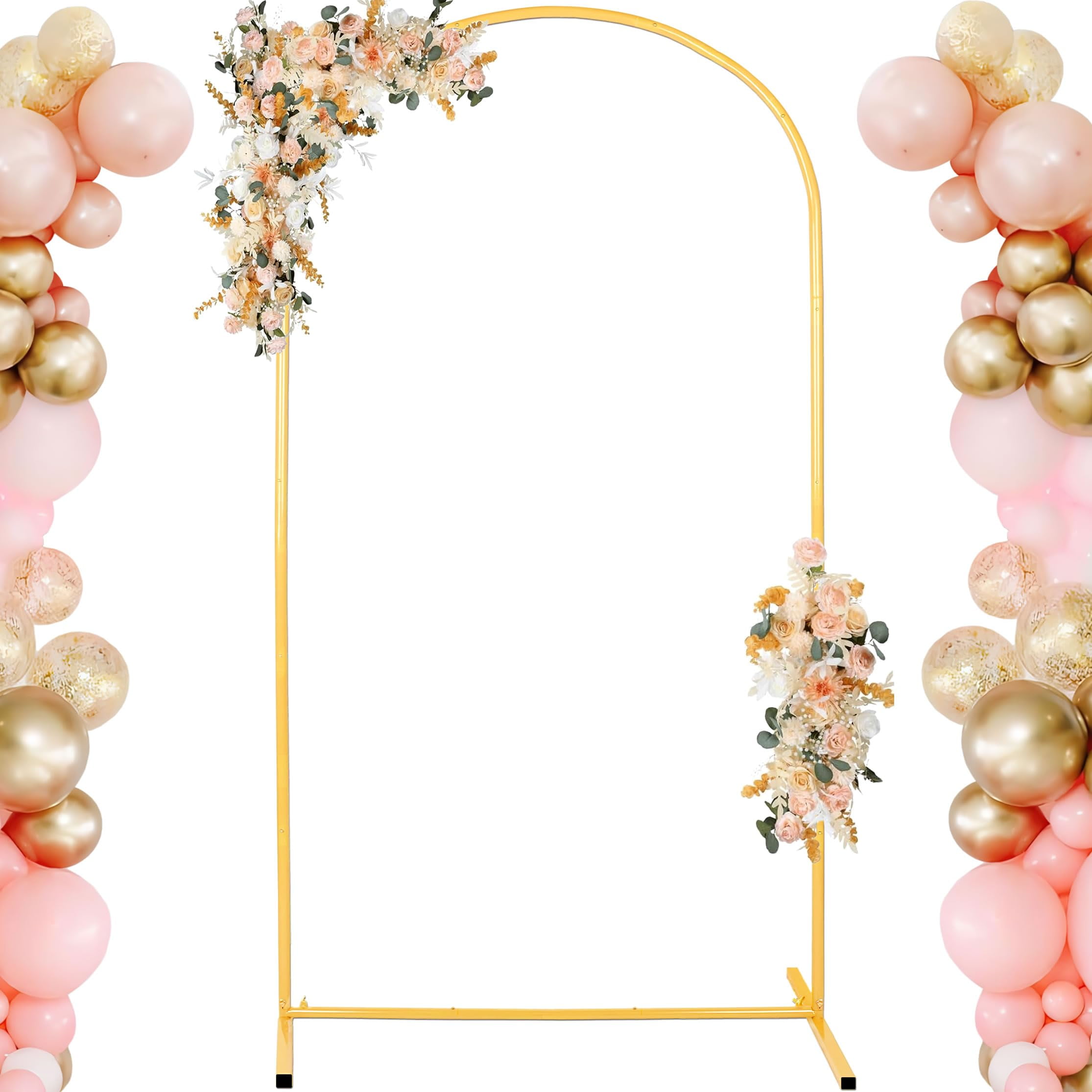 7.2FT Adjustable Wedding Balloon Gold Metal Arch Backdrop Tool Free ...