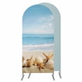 7.2FT Arch Backdrop Covers, Beach Coastal Wedding Arch Cover Stretchy ...