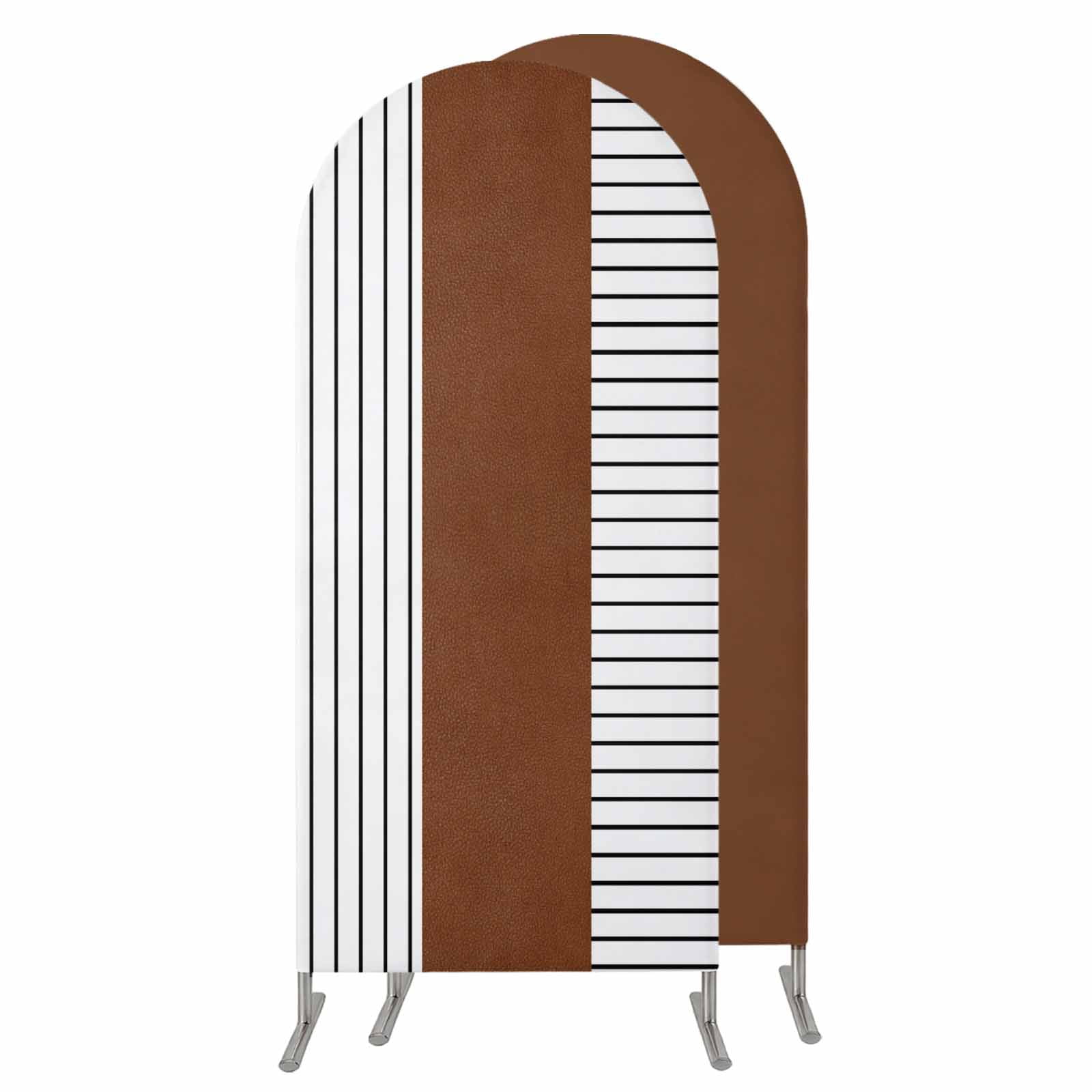 7.2FT Arch Backdrop Covers, Black Striped Geometric Wedding Arch Cover ...