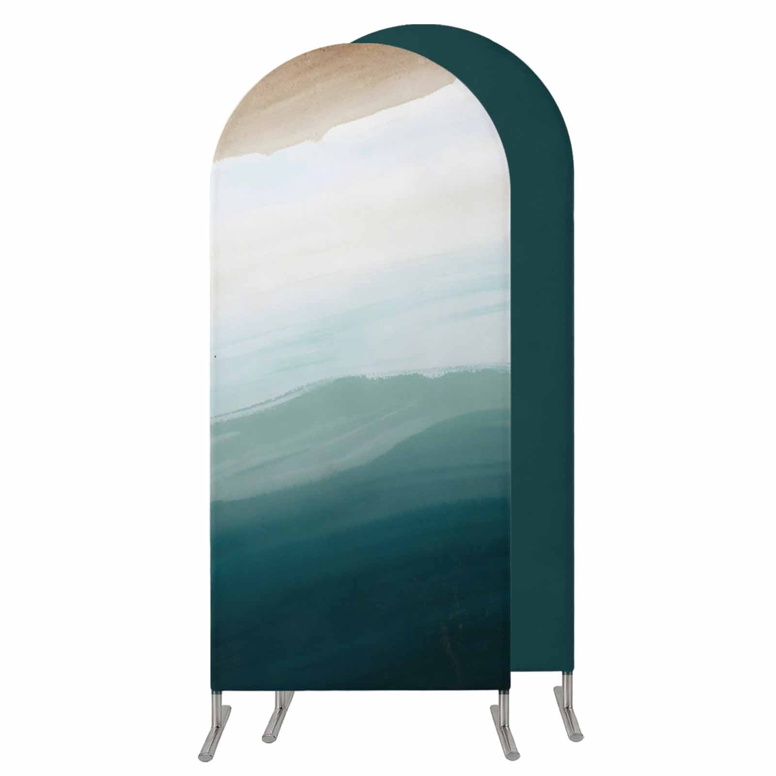 7.2FT Arch Backdrop Covers, Blue Beach Gradient Wedding Arch Cover ...