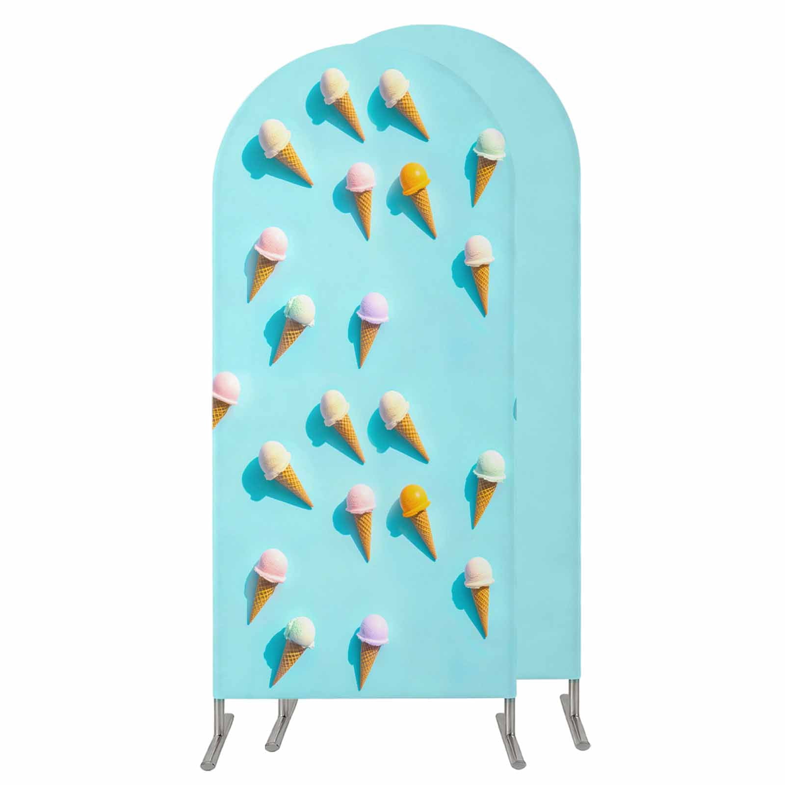 7.2FT Arch Backdrop Covers, Blue Ice Cream Wedding Arch Cover Stretchy ...
