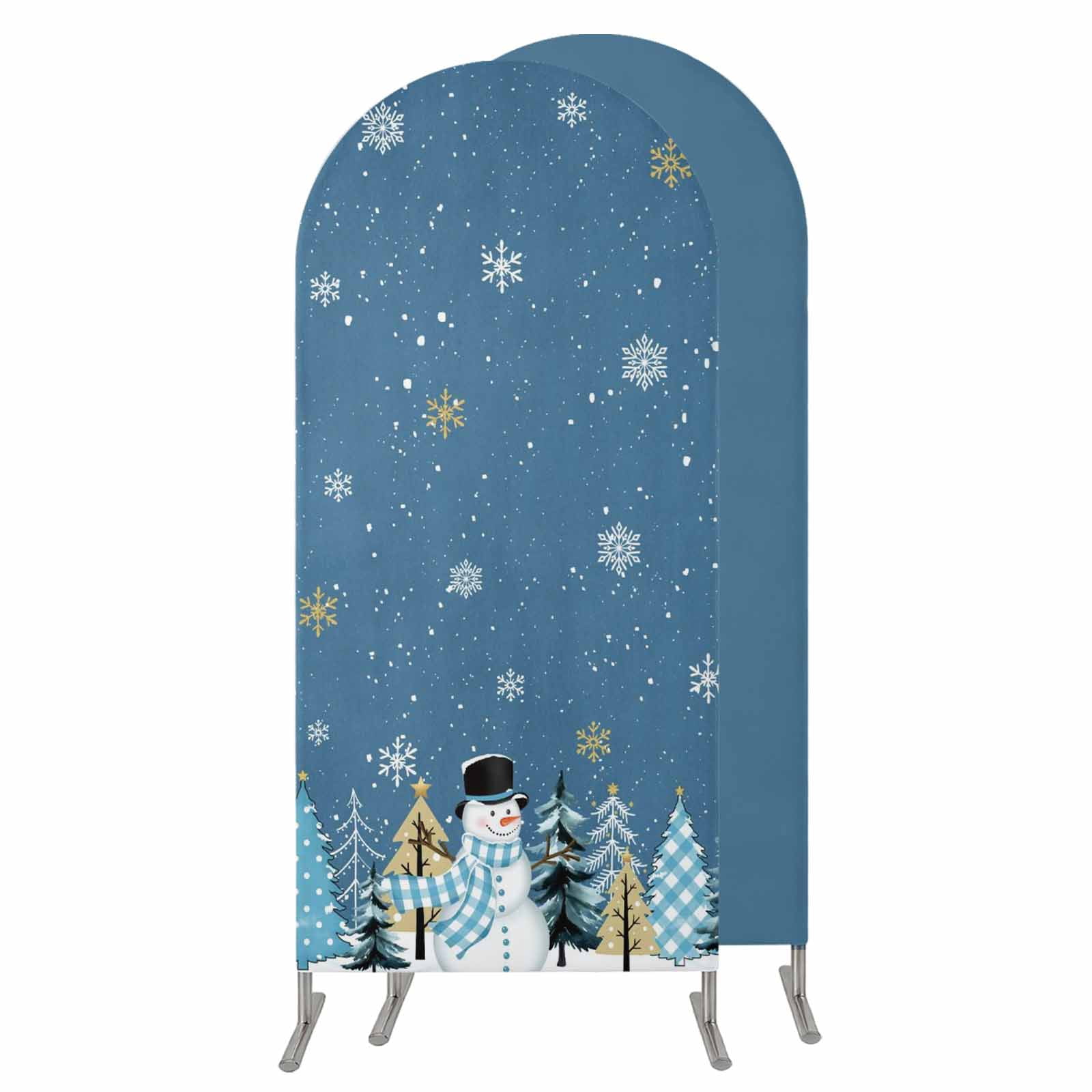 7.2FT Arch Backdrop Covers, Blue Snowman Christmas Wedding Arch Cover ...