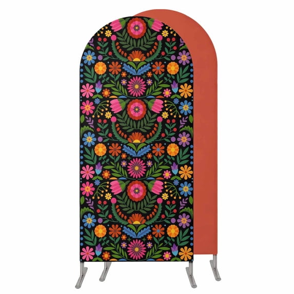 7.2FT Arch Backdrop Covers, Bohemian Wedding Arch Cover Stretchy, Red ...