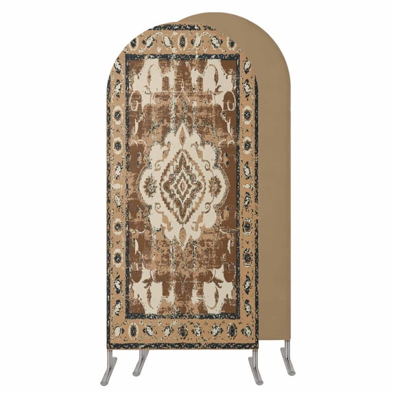 7.2FT Arch Backdrop Covers, Brown Boho Wedding Arch Cover Stretchy ...