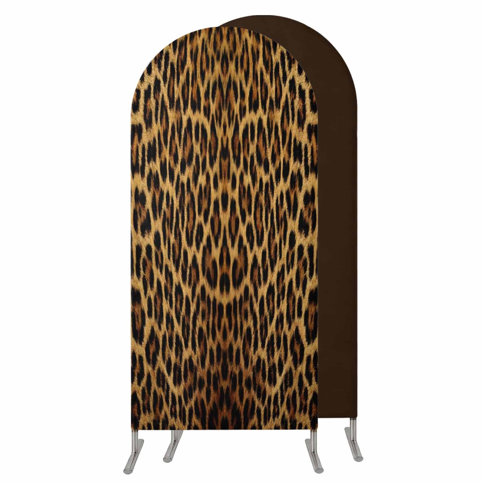 7.2FT Arch Backdrop Covers, Brown Leopard Print Wedding Arch Cover ...