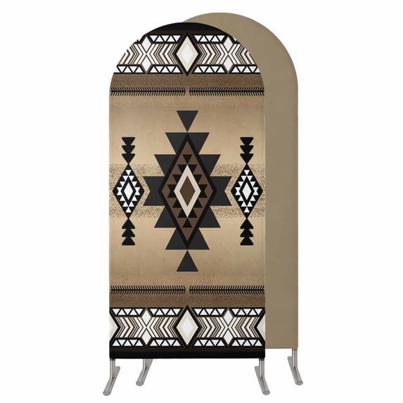 7.2FT Arch Backdrop Covers, Brown Southwest Wedding Arch Cover Stretchy ...