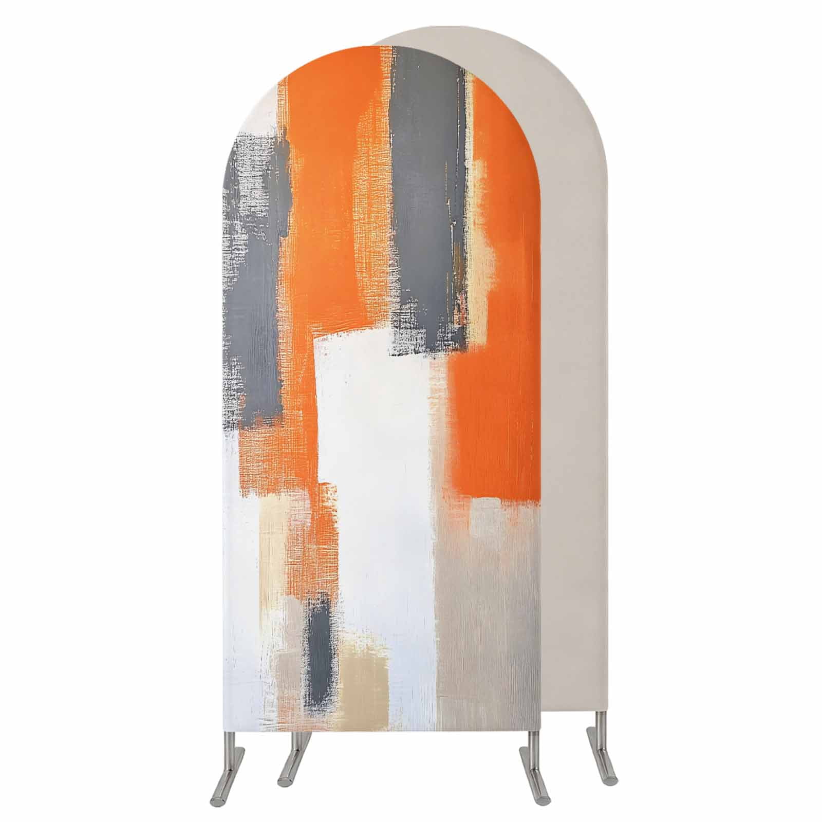 7.2FT Arch Backdrop Covers, Burnt Orange Gray Wedding Arch Cover ...