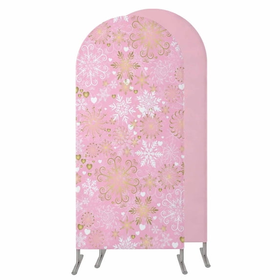 7.2FT Arch Backdrop Covers, Christmas Pink Wedding Arch Cover Stretchy ...