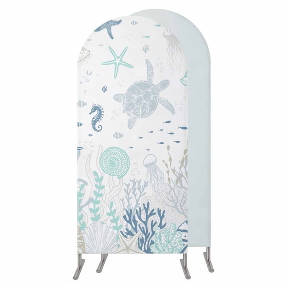 7.2FT Arch Backdrop Covers, Coastal Wedding Arch Cover Stretchy ...