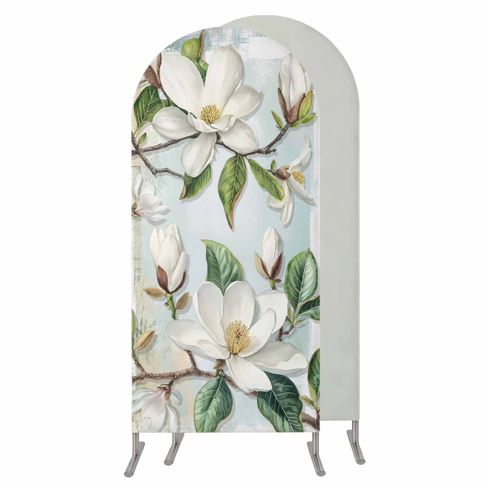 7.2FT Arch Backdrop Covers, Country Flowers Wedding Arch Cover Stretchy ...