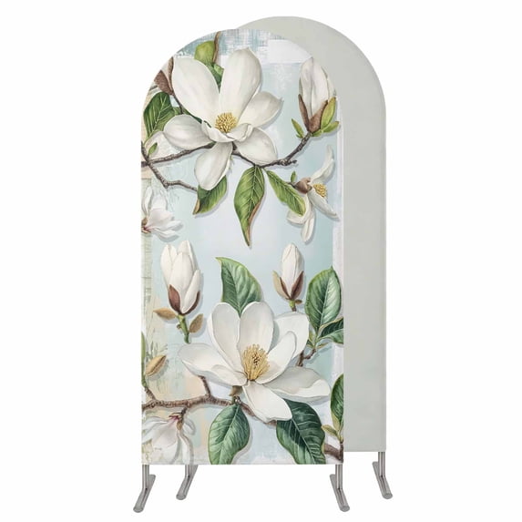7.2FT Arch Backdrop Covers, Country Flowers Wedding Arch Cover Stretchy ...