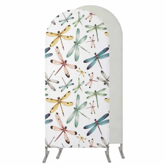 7.2FT Arch Backdrop Covers, Dragonfly Wedding Arch Cover Stretchy ...