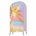 7.2FT Arch Backdrop Covers, Golden Palm Tree Wedding Arch Cover ...
