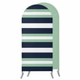 7.2FT Arch Backdrop Covers, Green Navy Blue Striped Wedding Arch Cover ...