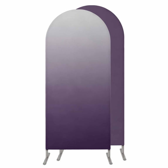 7.2FT Arch Backdrop Covers, Grey Purple, Wedding Arch Cover Stretchy ...