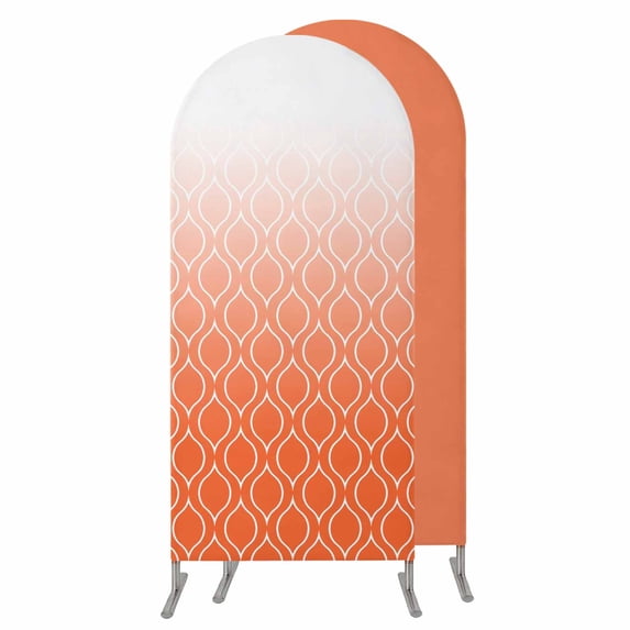 7.2FT Arch Backdrop Covers, Morocco Orange Wedding Arch Cover Stretchy ...