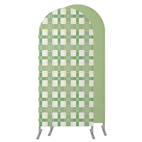 7.2FT Arch Backdrop Covers, Ombre Green Plaid, Wedding Arch Cover ...