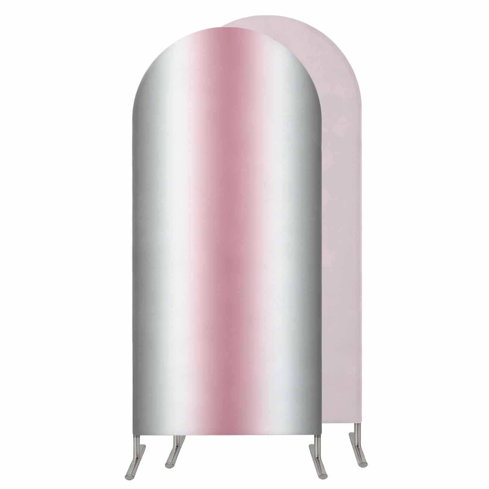 7.2FT Arch Backdrop Covers, Pink Grey White Wedding Arch Cover Stretchy ...