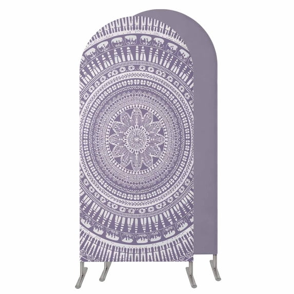 7.2FT Arch Backdrop Covers, Purple Boho Wedding Arch Cover Stretchy ...