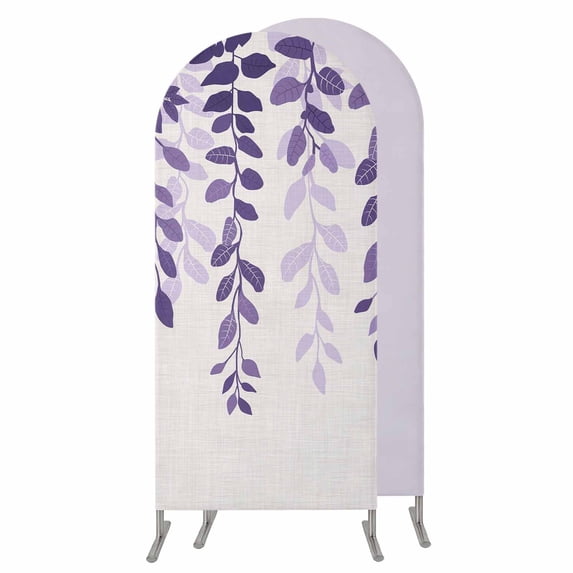 7.2FT Arch Backdrop Covers, Purple Ombre Botanical Wedding Arch Cover ...
