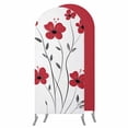 7.2FT Arch Backdrop Covers, Red Floral Spring Wedding Arch Cover ...