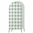 7.2FT Arch Backdrop Covers, Sage Green Checkered Wedding Arch Cover ...