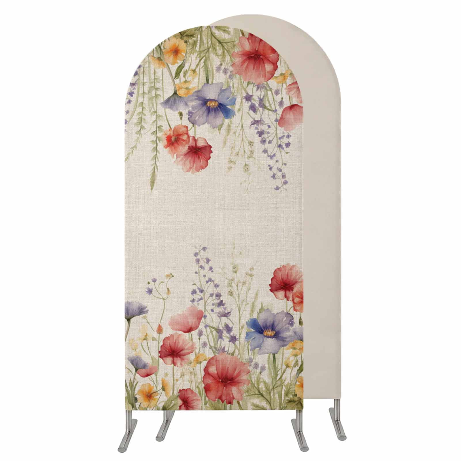 7.2FT Arch Backdrop Covers, Spring Floral Wedding Arch Cover Stretchy ...