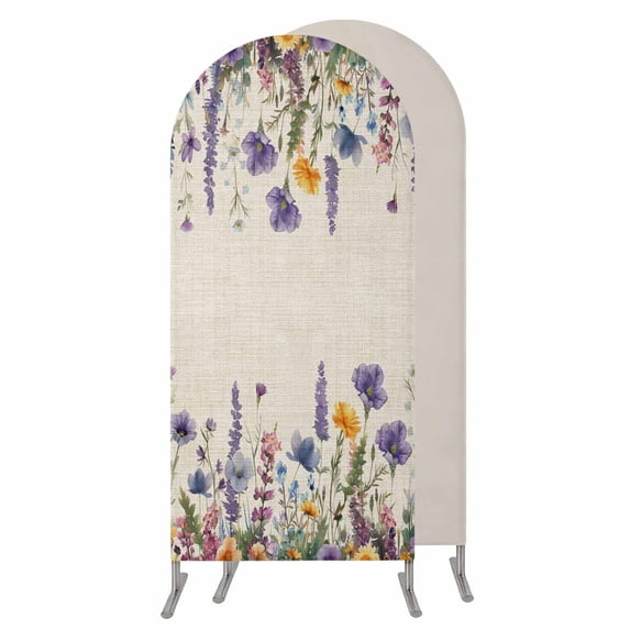 7.2FT Arch Backdrop Covers, Spring Floral Wedding Arch Cover Stretchy ...