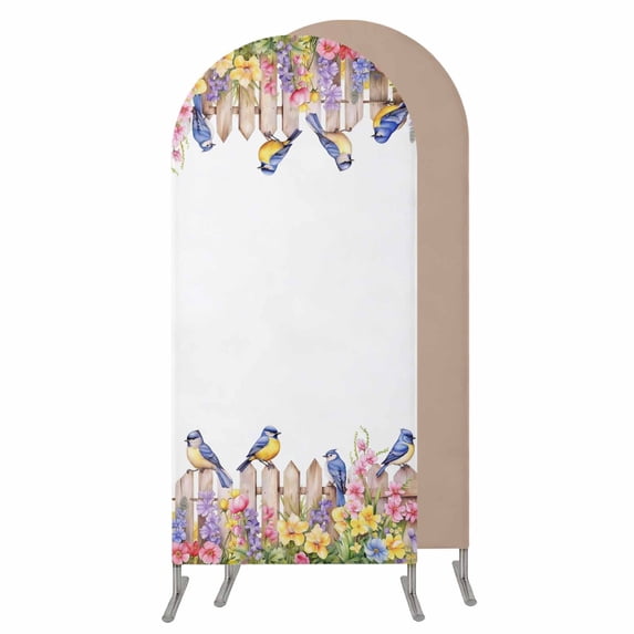 7.2FT Arch Backdrop Covers, Spring Floral Wedding Arch Cover Stretchy ...
