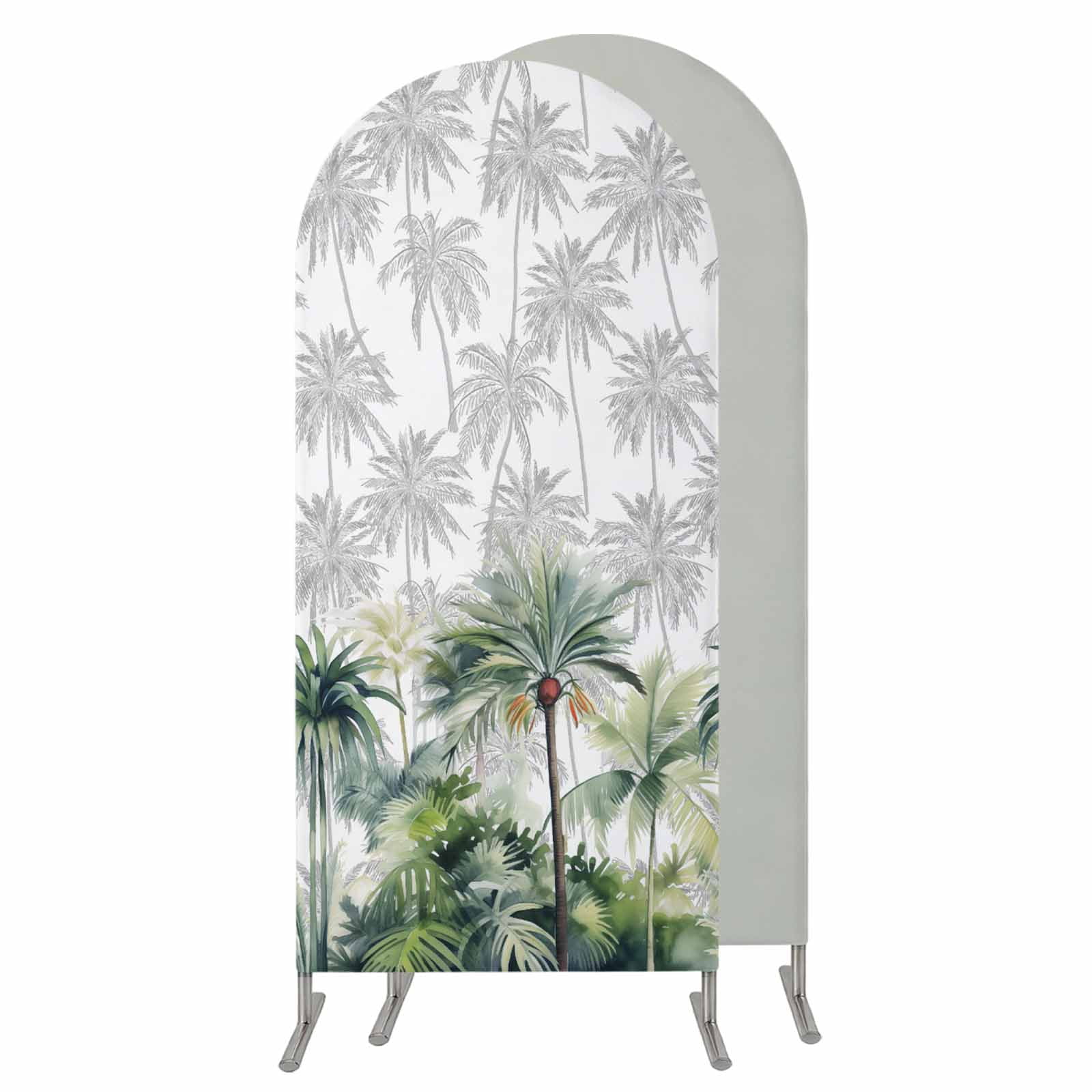 7.2FT Arch Backdrop Covers, Summer Tropical Leaves Wedding Arch Cover ...