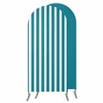 7.2FT Arch Backdrop Covers, Teal Striped Wedding Arch Cover Stretchy ...