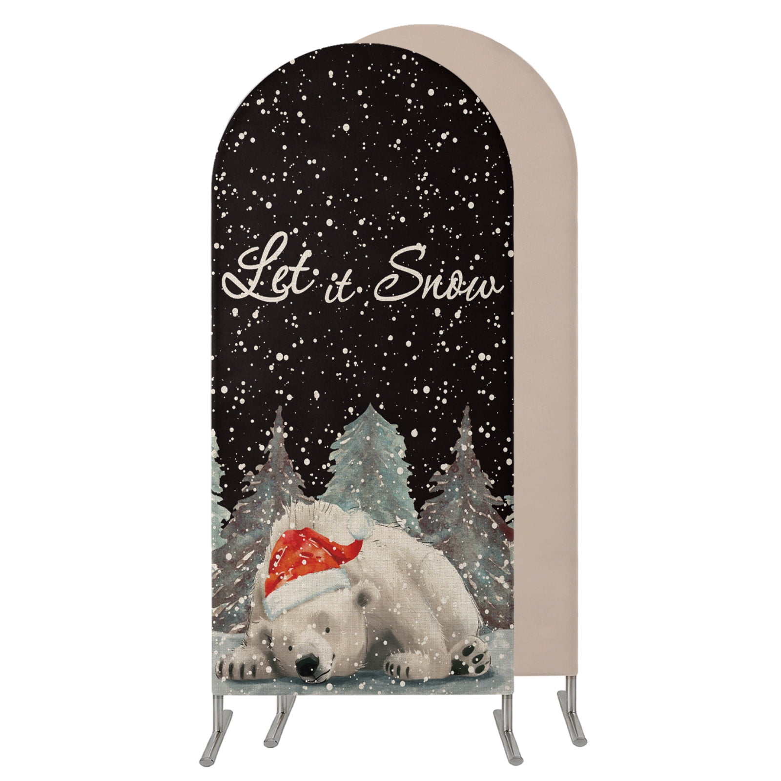 7.2FT Arch Backdrop Covers, Vintage Black Christmas Wedding Arch Cover ...