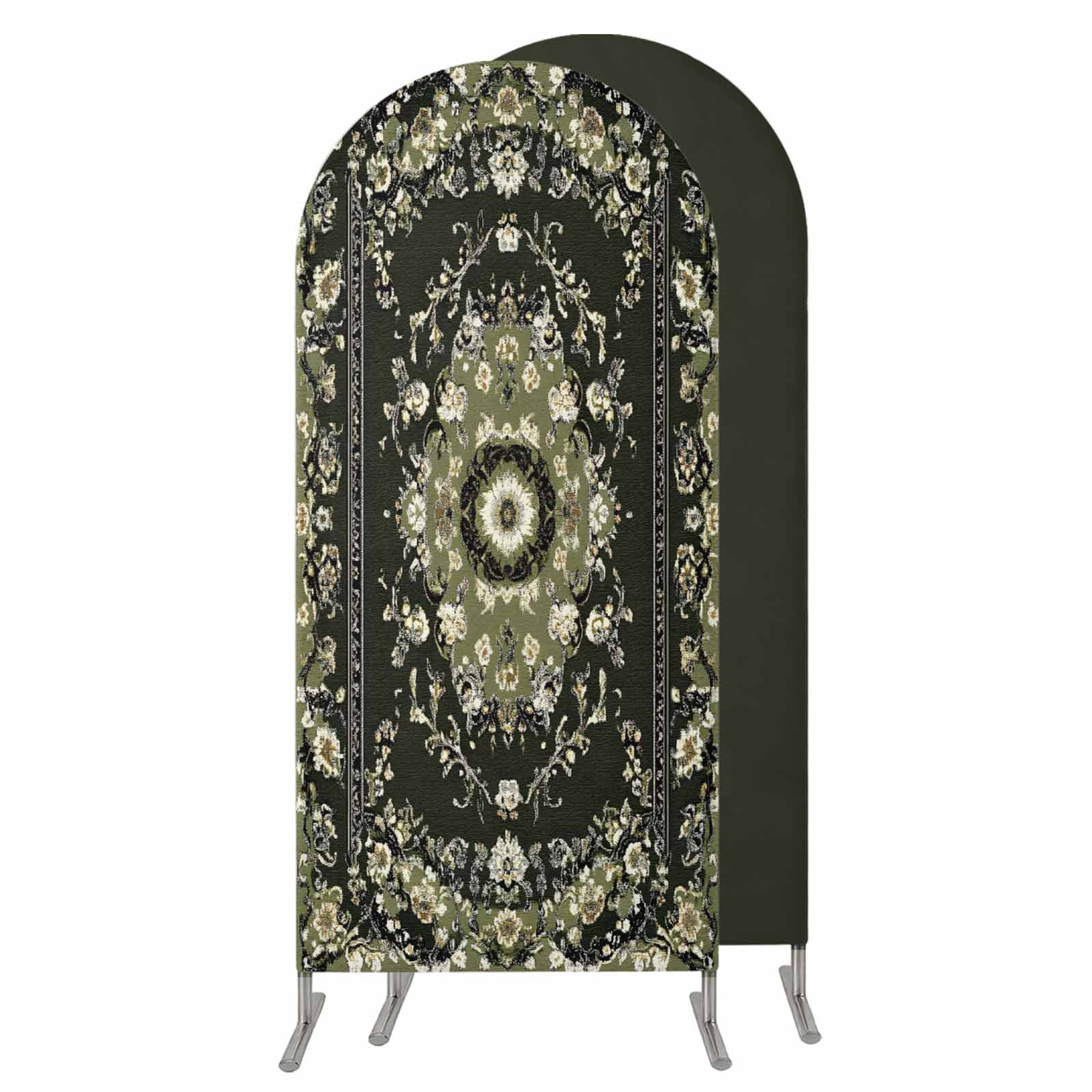 7.2FT Arch Backdrop Covers, Vintage Green Wedding Arch Cover Stretchy ...