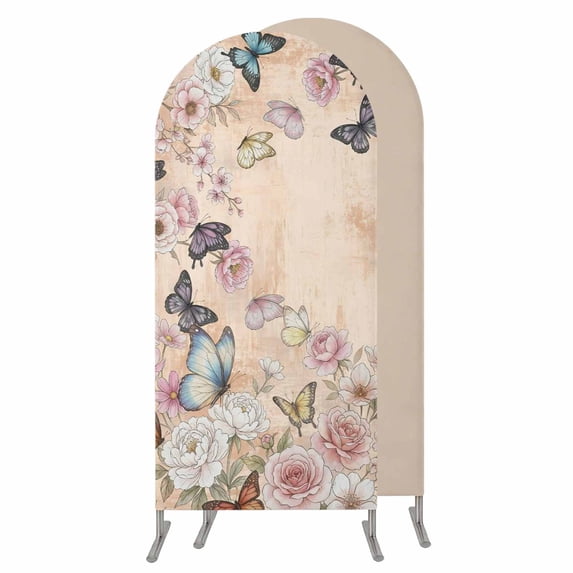 7.2FT Arch Backdrop Covers, Vintage Spring Floral Wedding Arch Cover ...