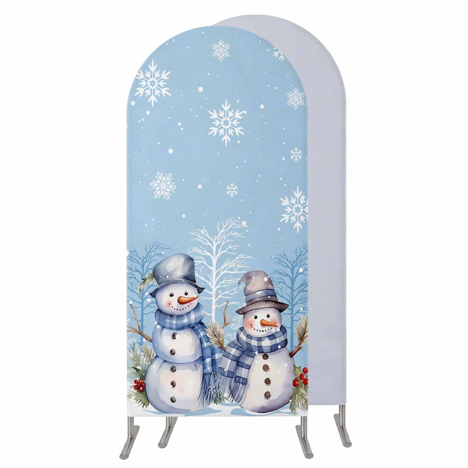 7.2FT Arch Backdrop Covers, Winter Blue Snowman Christmas Wedding Arch ...