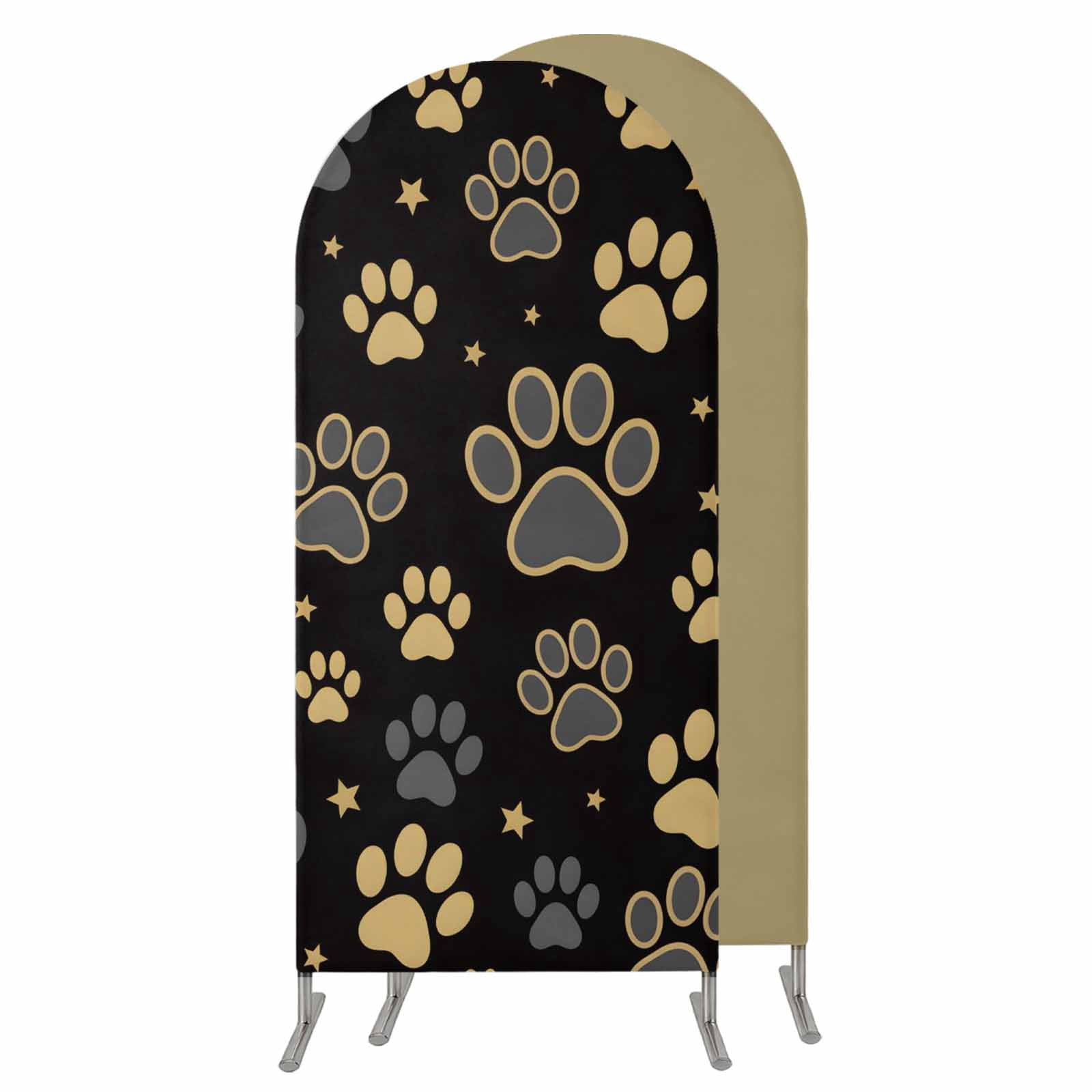 7.2FT Arch Backdrop Covers, Yellow Black Dog Paws Wedding Arch Cover ...