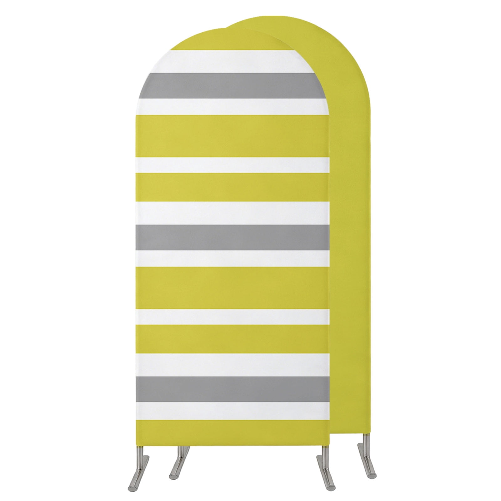 7.2FT Arch Backdrop Covers, Yellow Grey Striped Wedding Arch Cover ...