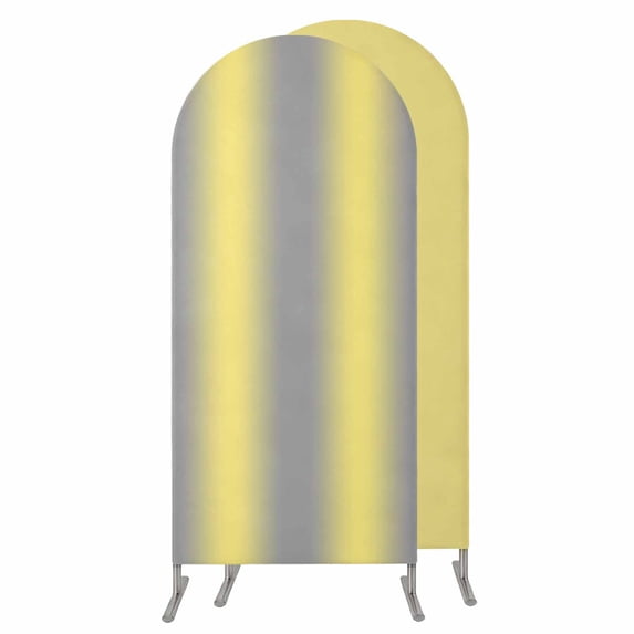 7.2FT Arch Backdrop Covers, Yellow Grey Stripes Wedding Arch Cover ...