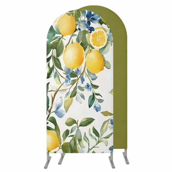 7.2FT Arch Backdrop Covers, Yellow Lemon Wedding Arch Cover Stretchy ...