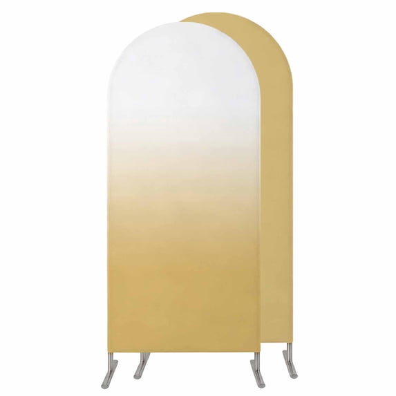 7.2FT Arch Backdrop Covers, Yellow Ombre Wedding Arch Cover Stretchy ...