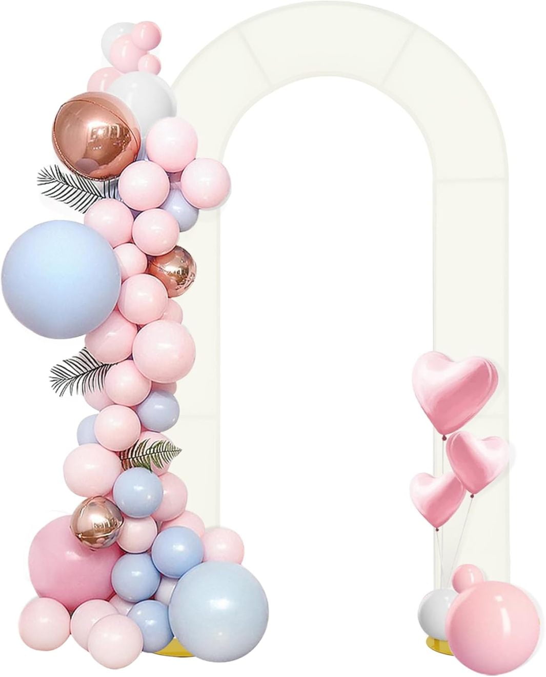 7.2FT Open Arch Backdrop Stand with Ivory Spandex Fitted Cover Metal ...